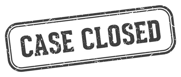 Case closed stamp rectangular Royalty Free Vector Image