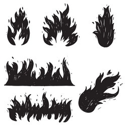 Doodle sketch style of hand drawn fire Royalty Free Vector
