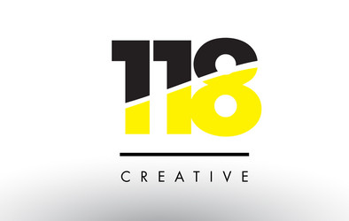 Creative number 118 logo with leading lines Vector Image