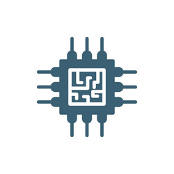 Computer micro chip icons filled micro Royalty Free Vector