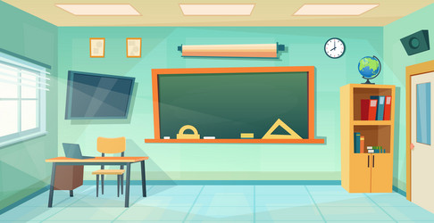 Empty classroom school education background Vector Image