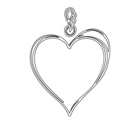 Heart shaped locket valentine outline sketch Vector Image