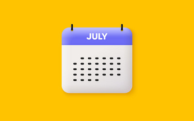 July month icon event schedule jul date calendar Vector Image