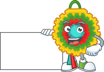 Sad cartoon character pinata raised up a board Vector Image