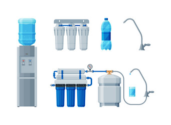 Water filter system with cartridge for drinking Vector Image
