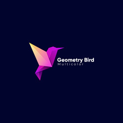Fly bird gradient logo colorful modern Royalty Free Vector
