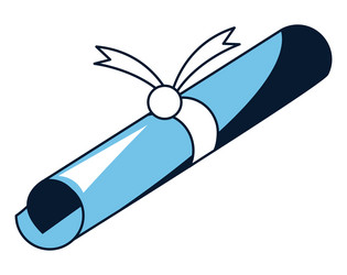Diploma roll icon graduate letter with ribbon Vector Image