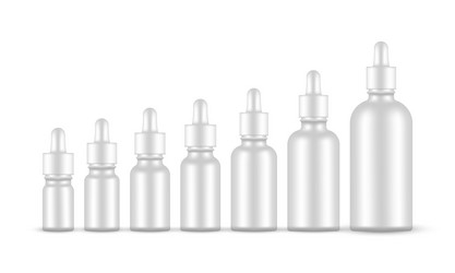 Set of dropper bottles mockup various sizes Vector Image