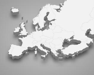 Schengen area location within europe 3d map Vector Image