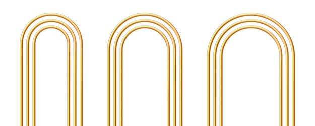 Golden realistic arch gold 3d frame shiny Vector Image