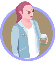 Woman isometric avatar Royalty Free Vector Image