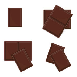 Large chocolate bar without packaging black Vector Image