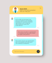 Online doctor chat window for website and mobile Vector Image