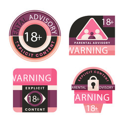 Parental advisory sign design Royalty Free Vector Image