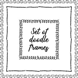 Set doodle black borders Royalty Free Vector Image