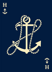 Vintage label with an anchor and letter made Vector Image