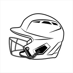 Baseball helmet dark blue side view Royalty Free Vector
