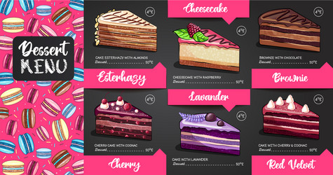 Menu design template dessert Royalty Free Vector Image