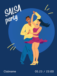 Invitation banner or poster for salsa with dancing