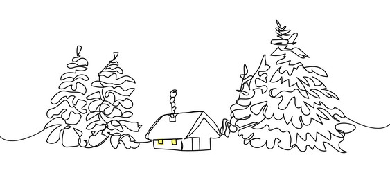 Christmas Scene Line Drawing Vector Images (over 160)