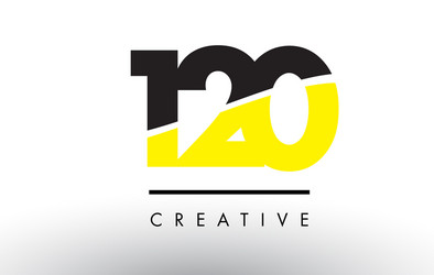 Creative number 120 logo with leading lines Vector Image