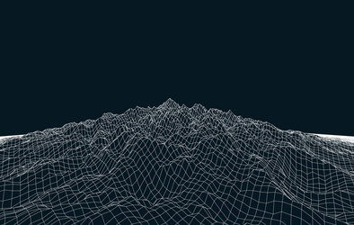 3d digital landscape made triangle mesh Royalty Free Vector