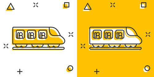 Metro icon in comic style train subway cartoon Vector Image