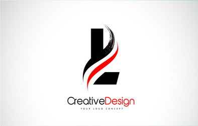 Al a l creative brush black letters design Vector Image