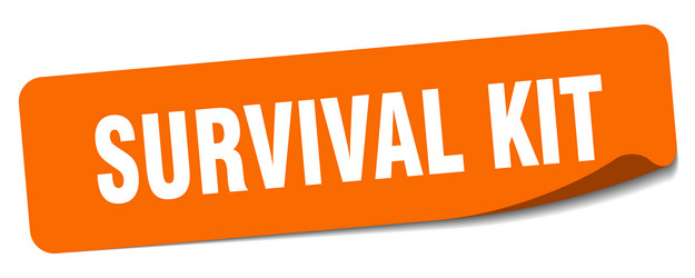 Survival kit sticker survival kit label Royalty Free Vector