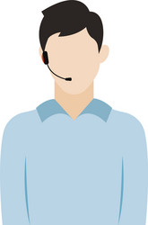 Isolated call center agent icon Royalty Free Vector Image