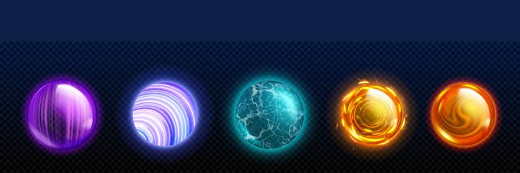 Magic orb ball icon with glow effect for game Vector Image