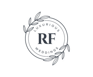 Rf initials letter wedding monogram logos Vector Image
