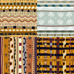 Set of seamless textures african Royalty Free Vector Image