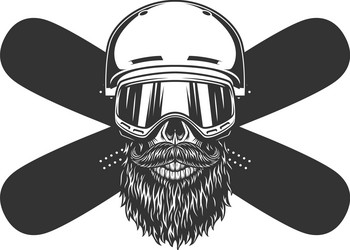 Bearded and mustached welder skull Royalty Free Vector Image