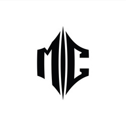 Mc logo monogram hexagon shape with triangle Vector Image