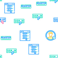 Registration form web seamless pattern Royalty Free Vector