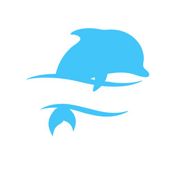 Silhouettes of dolphins jumping in the ocean Vector Image