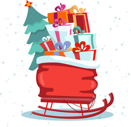 Sledge for children cartoon Royalty Free Vector Image