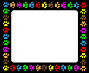 Paw prints frame Royalty Free Vector Image - VectorStock
