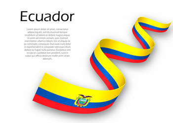 Ecuador Flag Ribbon Banner Royalty Free Vector Image