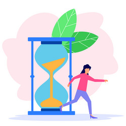 Graphic cartoon character time management Vector Image