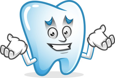 White and yellow tooth cartoon teeth characters Vector Image