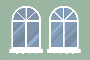 Different types house windows elements isolated Vector Image