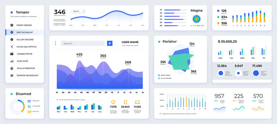 Infographic dashboard template data screen Vector Image