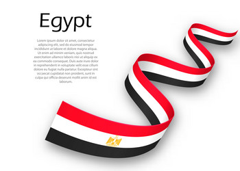 Egyptian Flag Ribbon Banner Royalty Free Vector Image