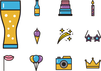 Isolated party icon set design Royalty Free Vector Image