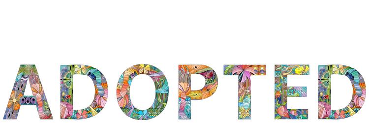 Word adopted daughter entangle object Royalty Free Vector