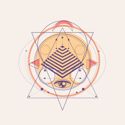 Mystical geometry symbol linear alchemy occult Vector Image