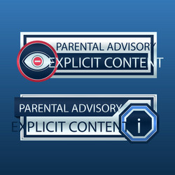 Parental advisory sign design Royalty Free Vector Image