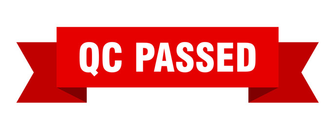 Qc passed ribbon isolated band sign Royalty Free Vector